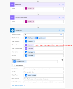 Criar usuário no Azure Active Directory com Power Automate